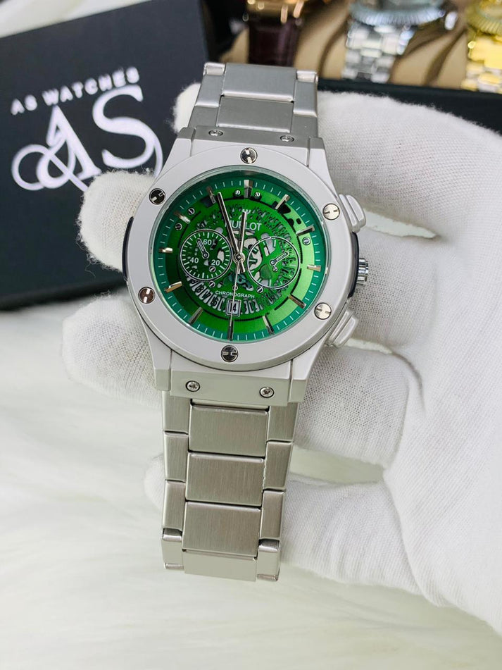 HB Skl Silver Green – AS WATCHES